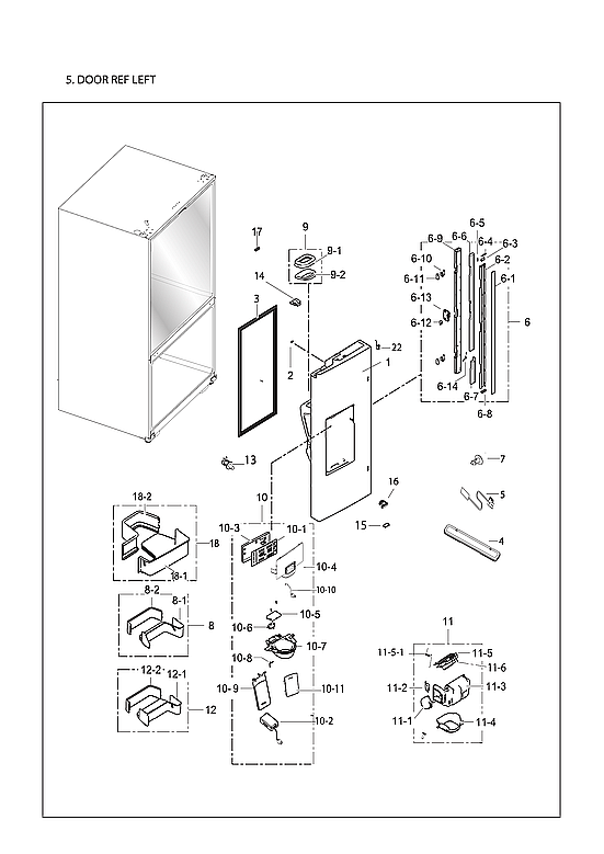 Official Samsung RF265BEAESR/AA-01 bottom-mount refrigerator parts ...