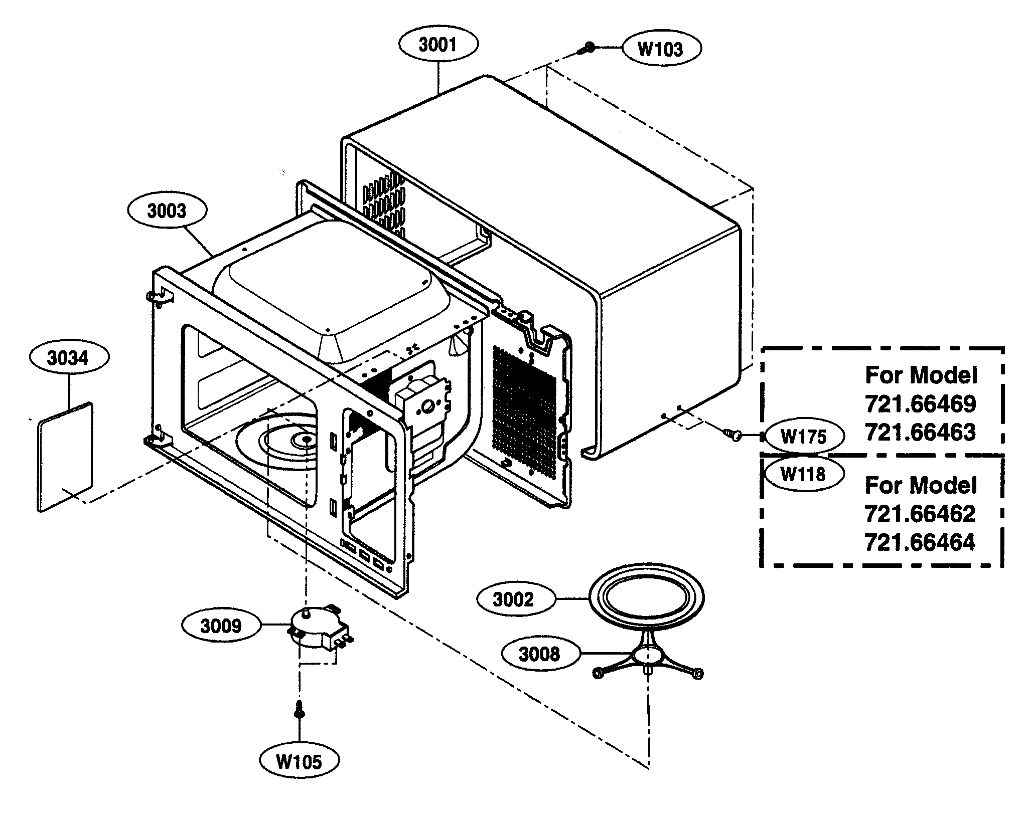 Official Kenmore 72166463500 countertop microwave parts | Sears PartsDirect