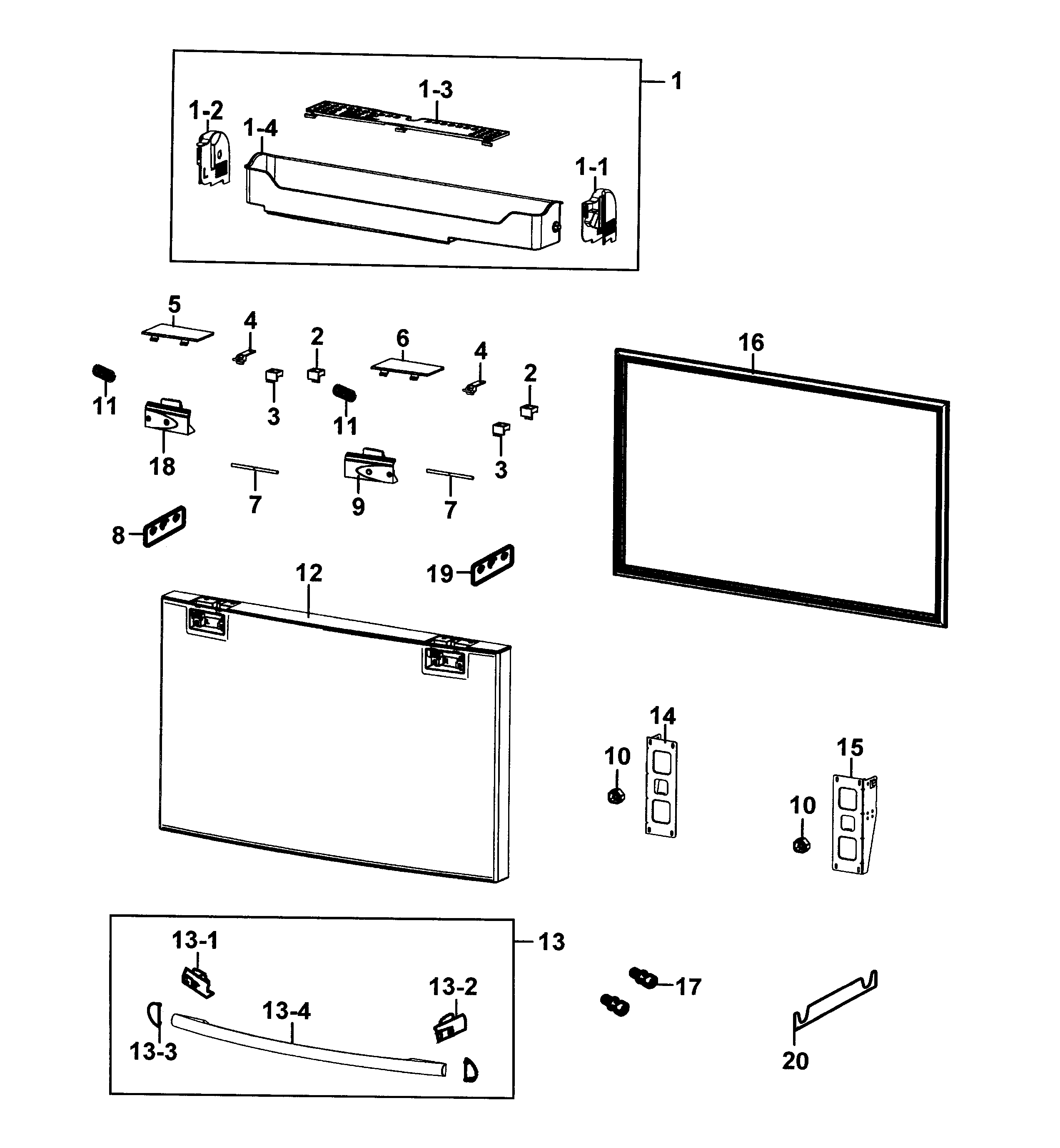 Official Samsung RF4287HARS/XAA-00 bottom-mount refrigerator parts ...