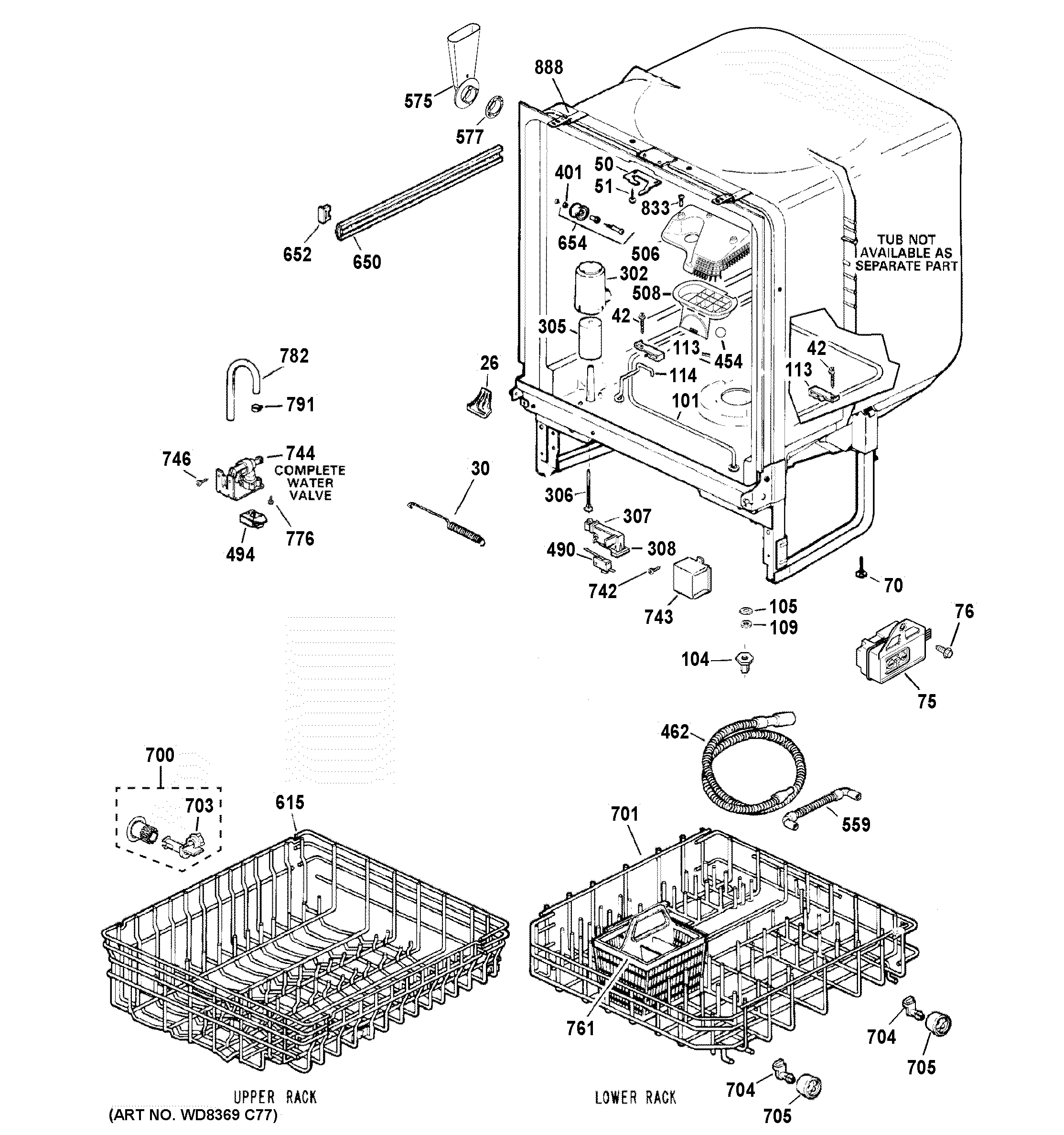 Official GE GSD2100V55BB dishwasher parts | Sears PartsDirect