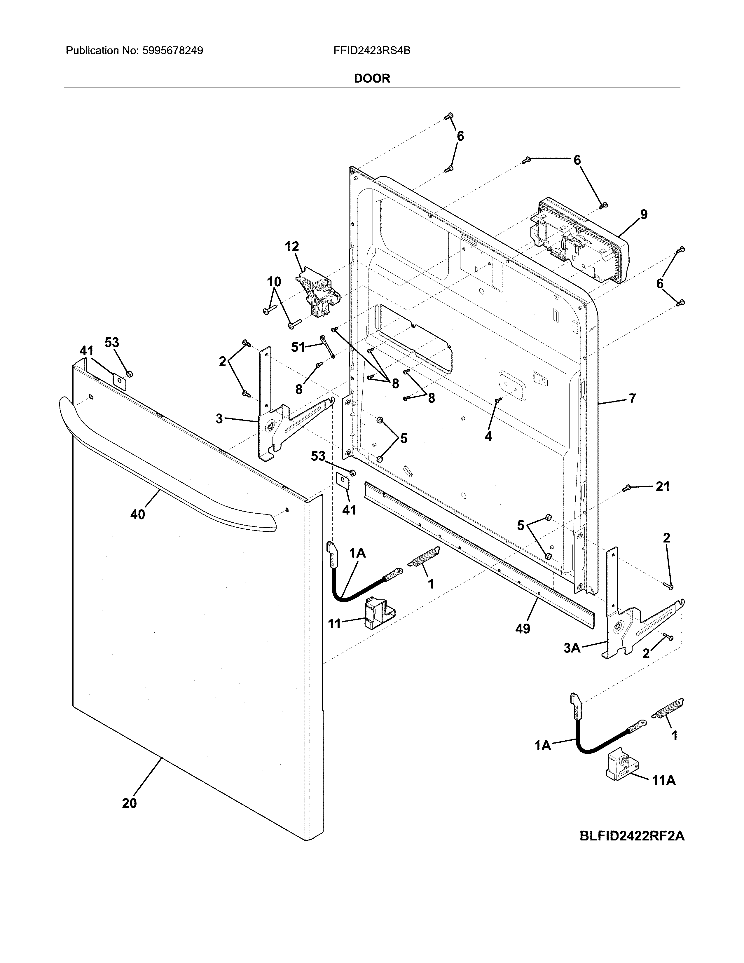 Official Frigidaire FFID2423RS4B dishwasher parts | Sears PartsDirect