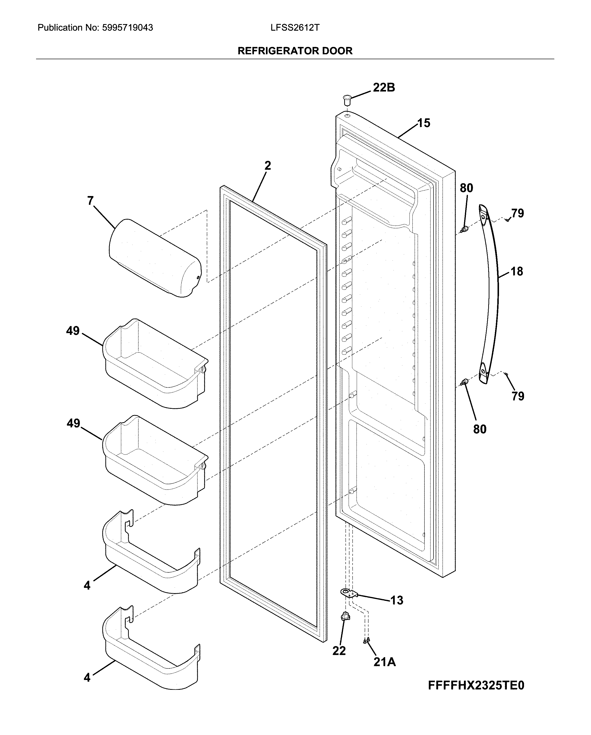 Official Frigidaire LFSS2612TE0 side-by-side refrigerator parts | Sears ...
