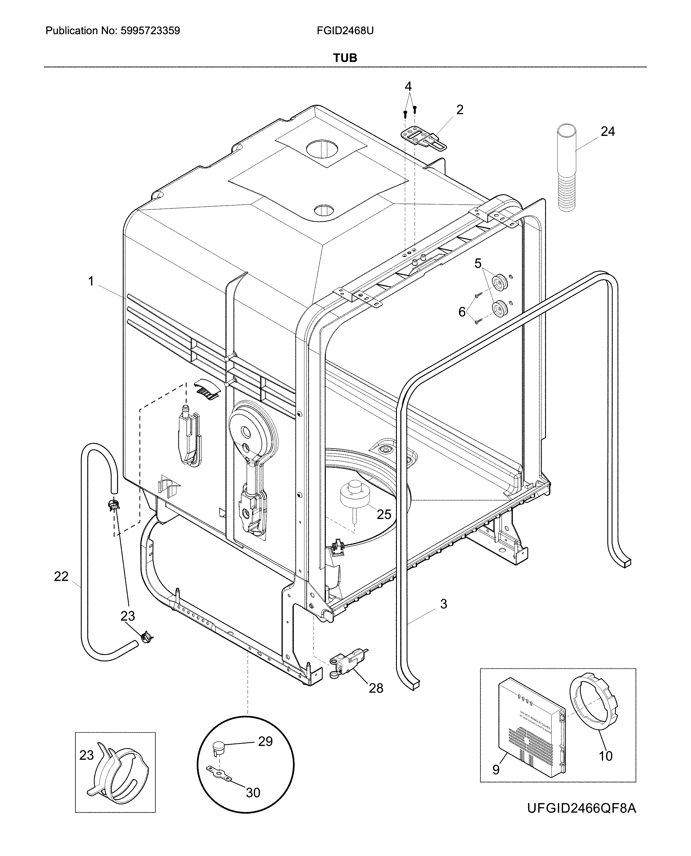Official Frigidaire FGID2468UF1A dishwasher parts | Sears PartsDirect