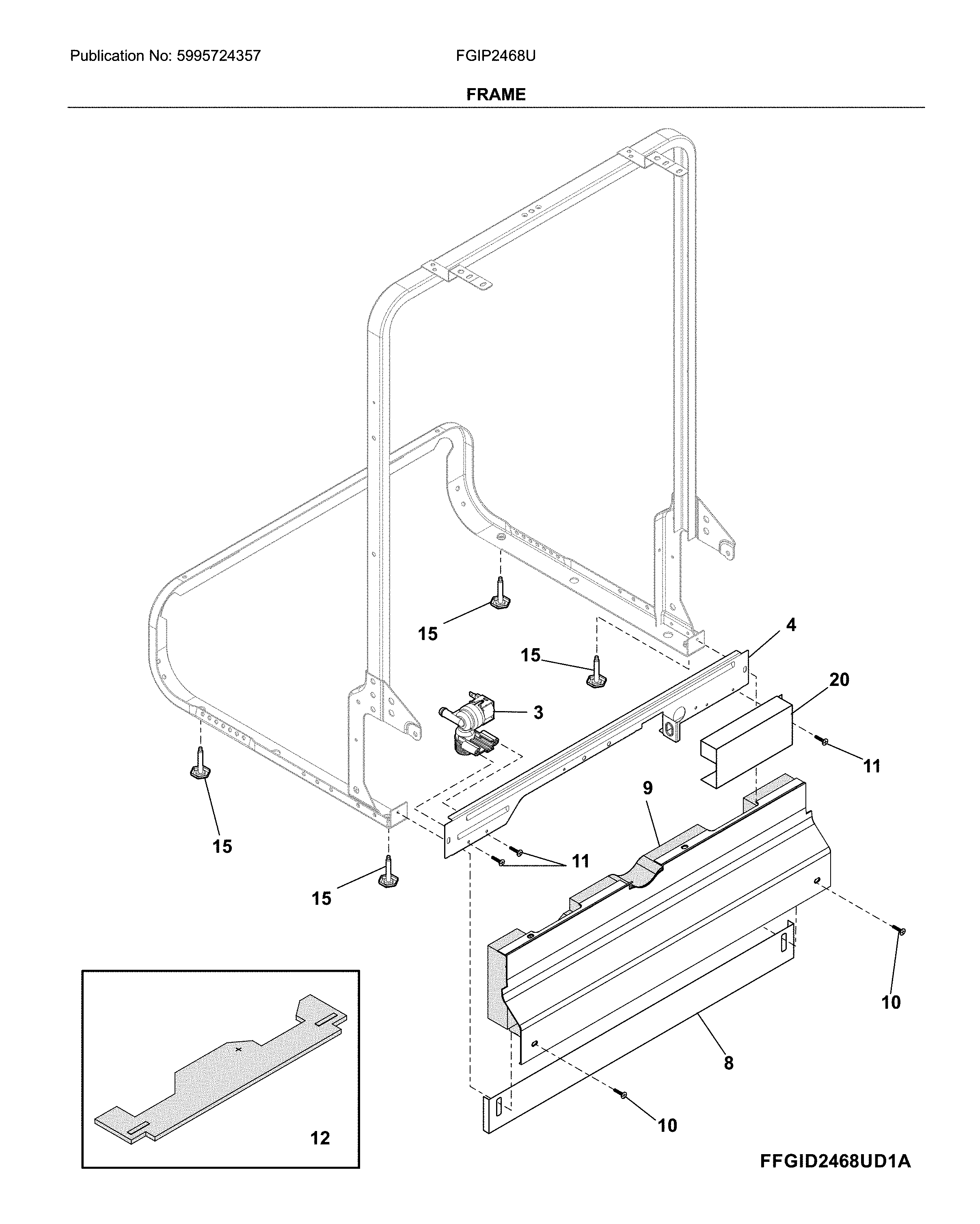 Official Frigidaire FGIP2468UF2A dishwasher parts | Sears PartsDirect