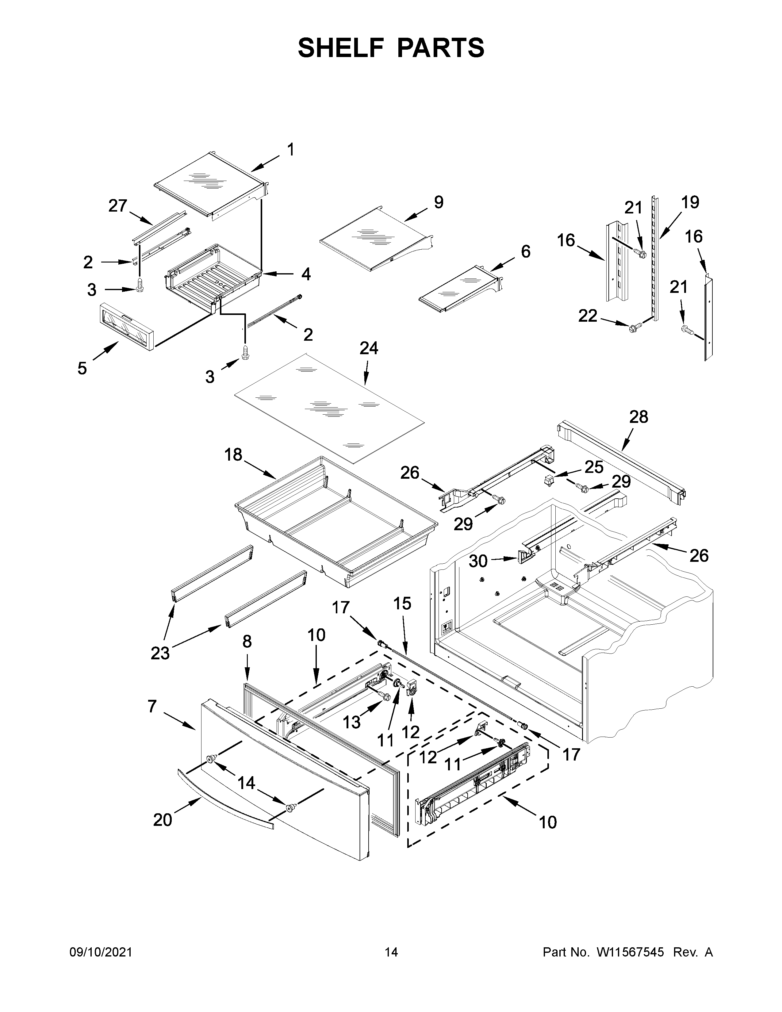 Official Whirlpool WRX735SDHZ07 bottom-mount refrigerator parts | Sears ...